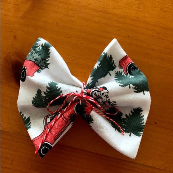 Accessories | Mickey Mouse Christmas Bow Handmade | Poshmark